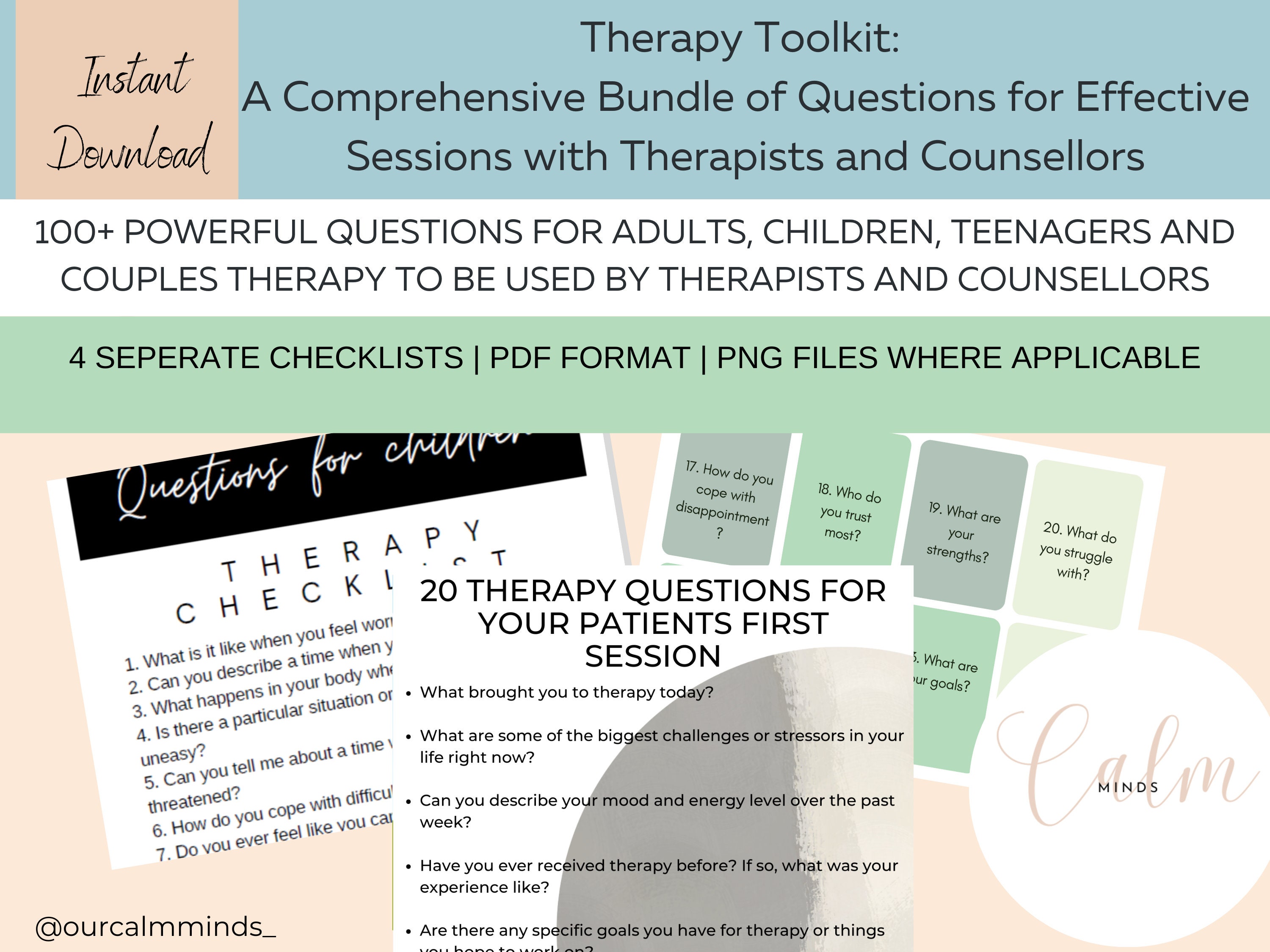 Therapy MEGA Bundle, Therapy Checklists for Children, Teenagers ...