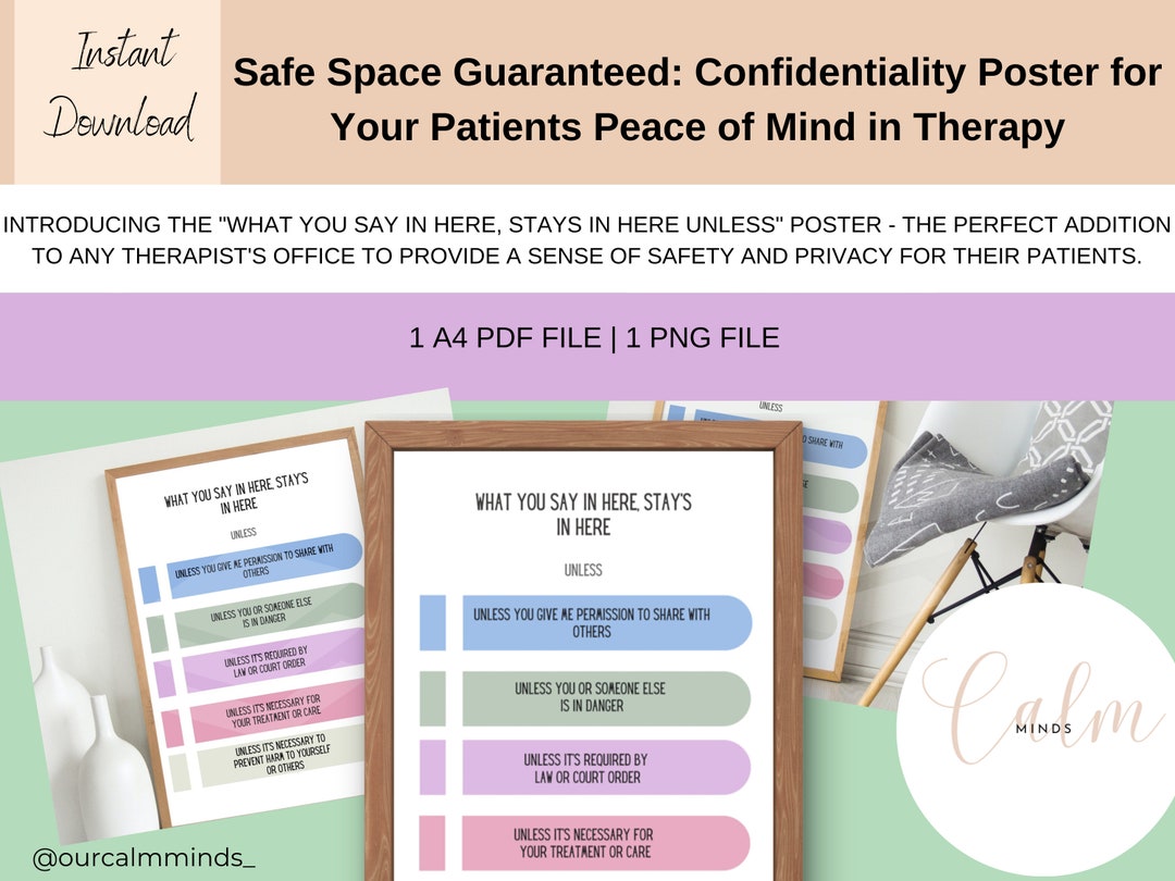 What You Say in Here, Stays in Here Poster, Therapy Office, School ...