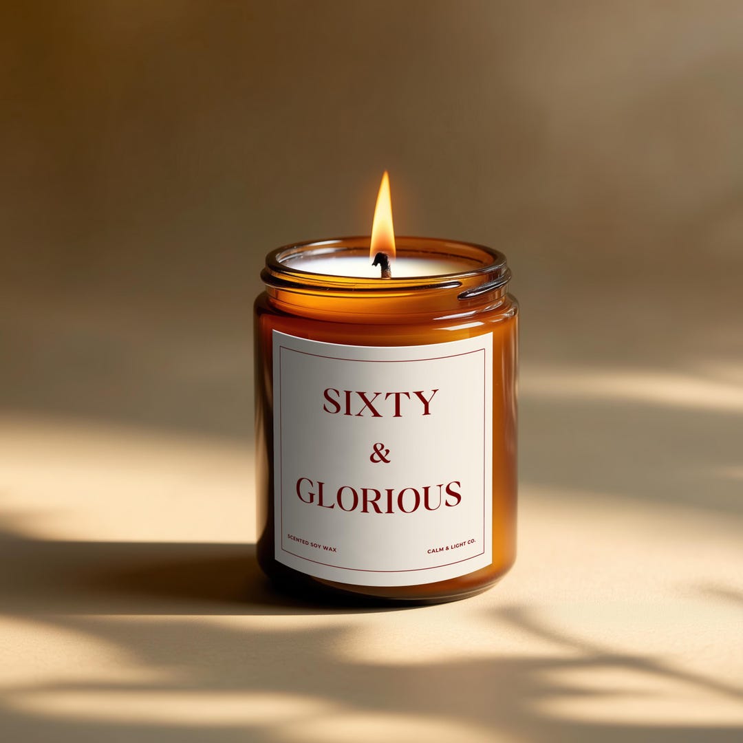 60th Birthday Candle, 60 & Fabulous Gift, Funny 60 Birthday Gift for ...
