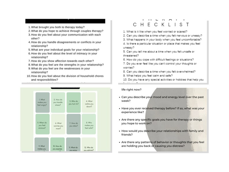 Therapy MEGA Bundle, Therapy Checklists for Children, Teenagers ...