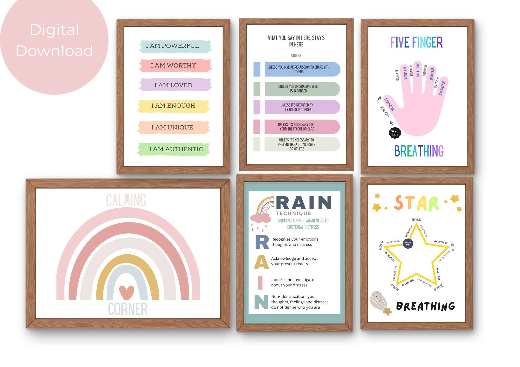 Social Emotional Learning Posters, Counselor Decor Bundle, Therapist ...