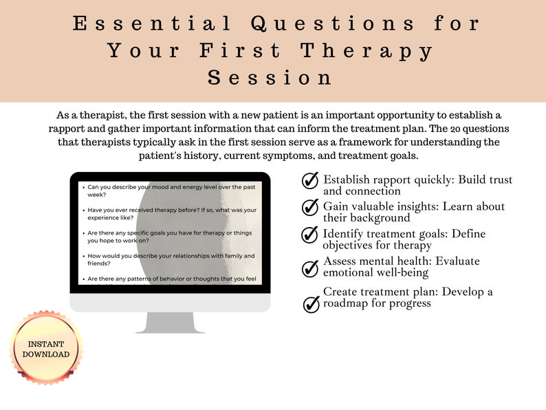 Therapy Questions for Your First Session as a Therapist, Conversation ...