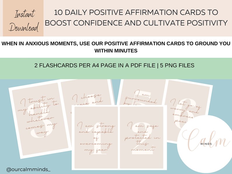 Affirmation Cards, Printable Cards, Motivational Cards, Positivity ...