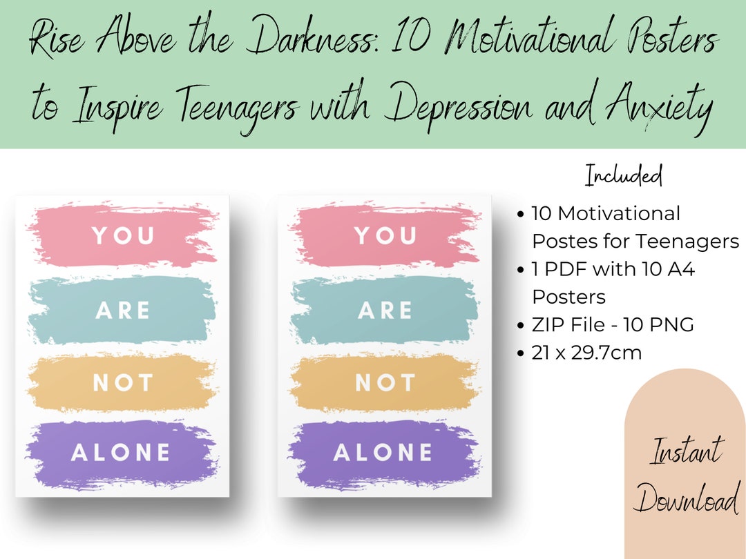 Positive Word Art Poster for Teenagers Posters for Anxious - Etsy
