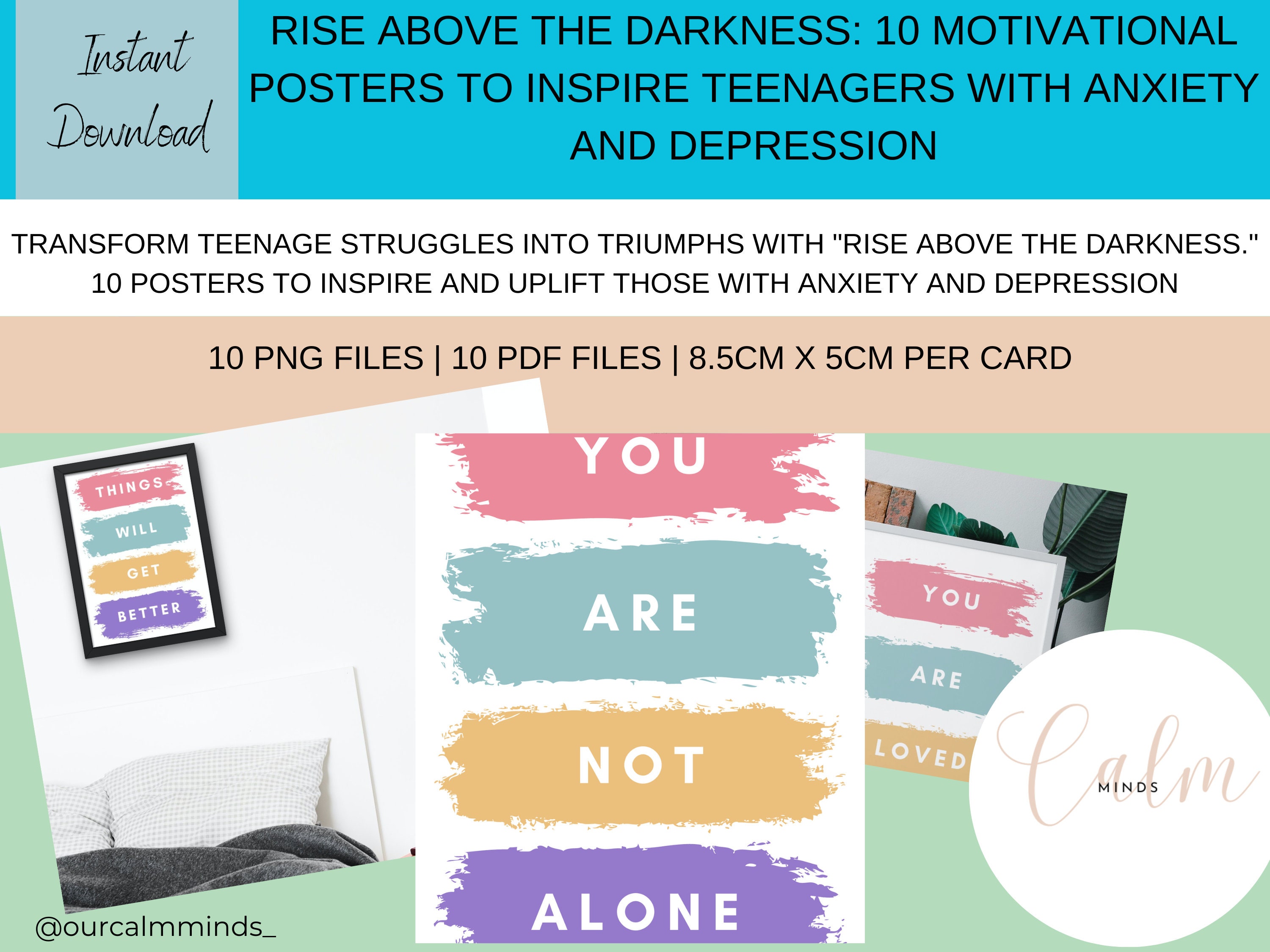 Positive Word Art Poster for Teenagers, Posters for Anxious Teens, Gift ...