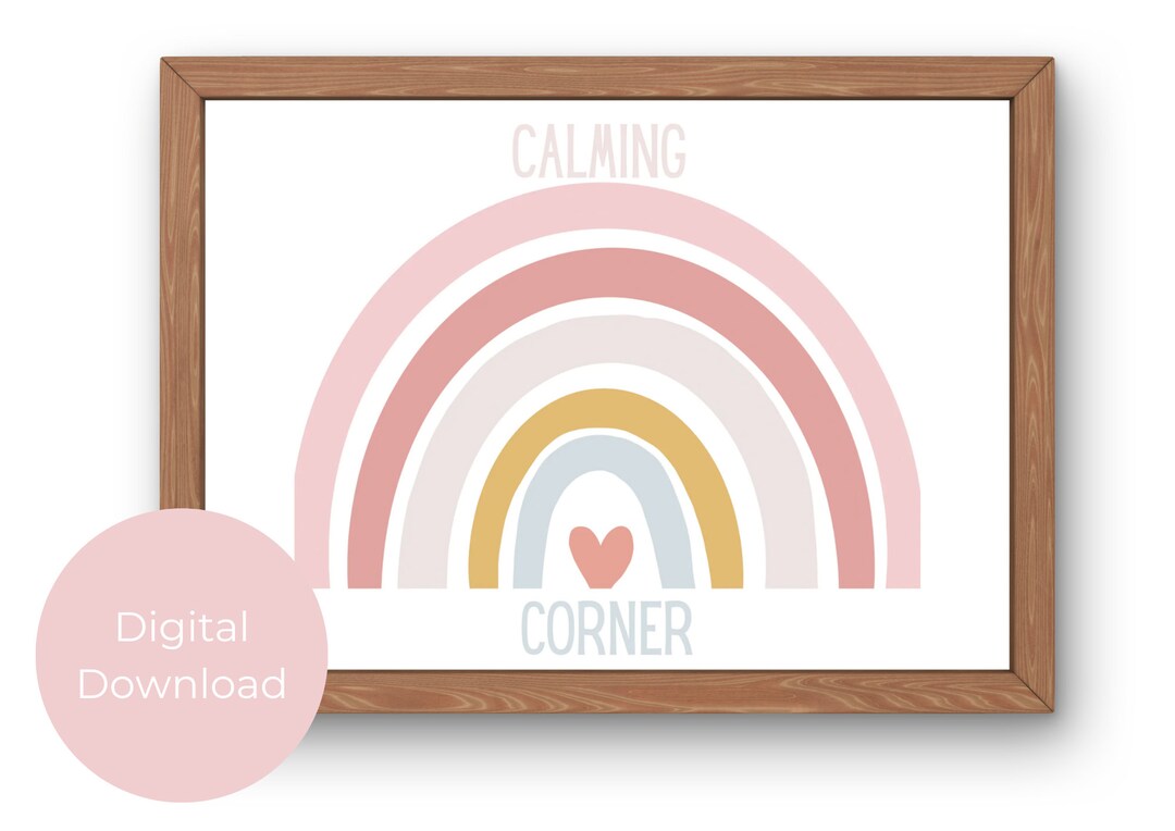 Calming Corner Poster, Coping Techniques Wall Art for Kids, Calm Down ...