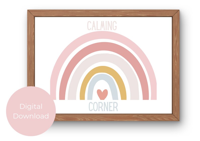 Calming Corner Rainbow Poster: Kids Coping Skills Art (digital Download ...