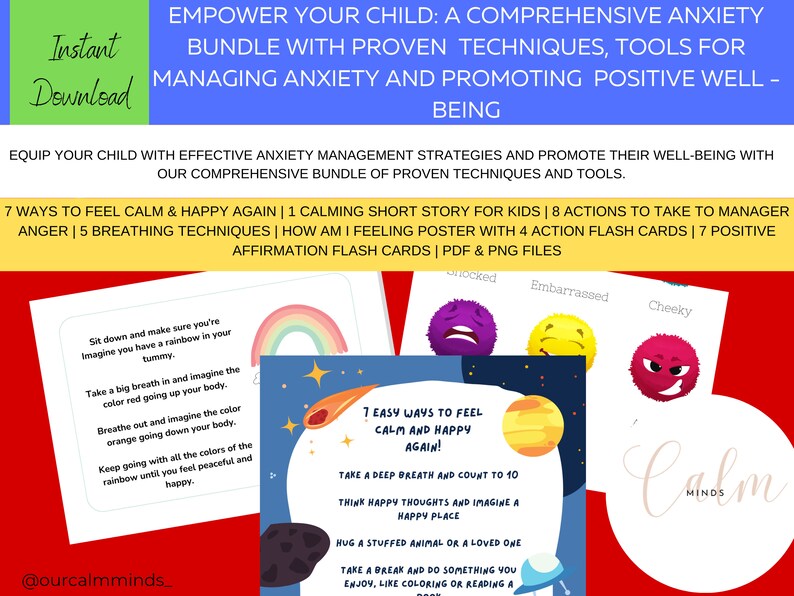 Kids MEGA Anxiety Toolbox , Kid Therapy Bundle, Kid Calm Down ...
