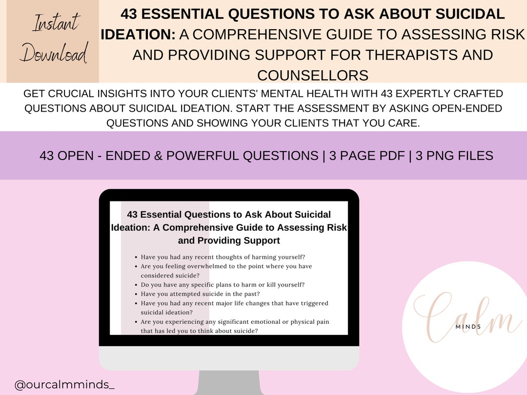 Risk Assessment Template for Clinicians, Suicide Inquiry Questions ...