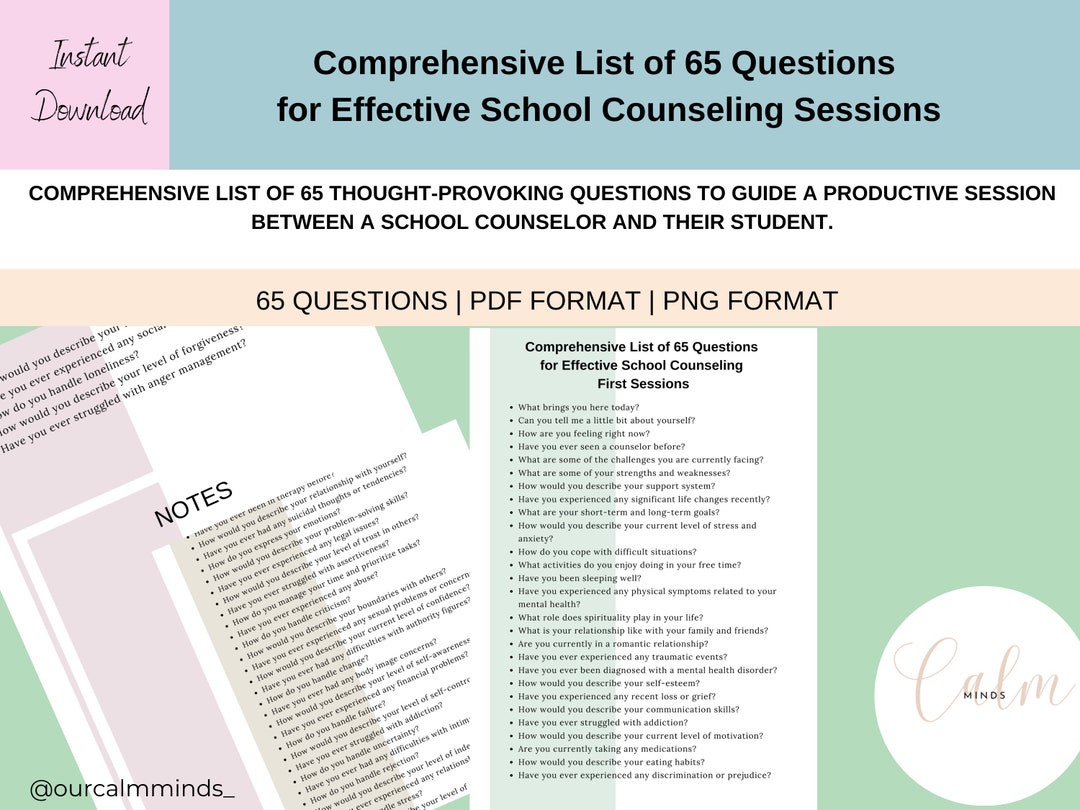 Therapy Counselor Questions, Therapy Checklists for Children, Teenagers ...