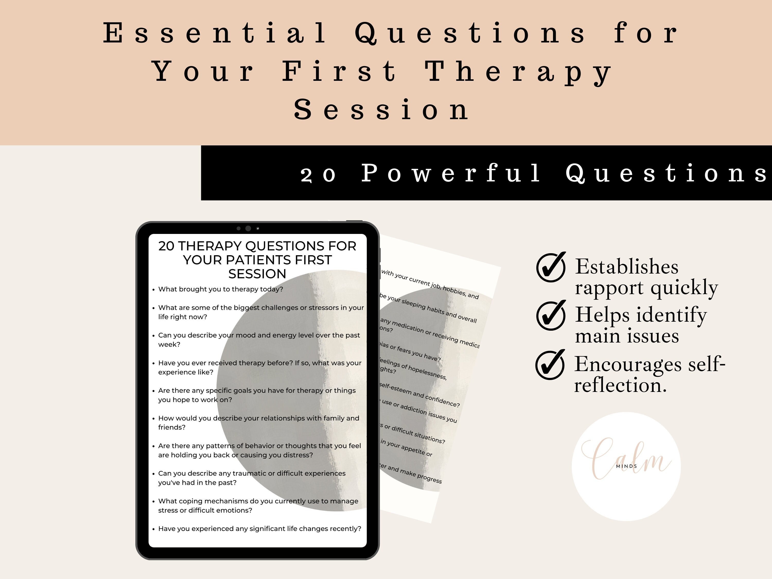 Therapy Questions for Your First Session as a Therapist, Conversation ...