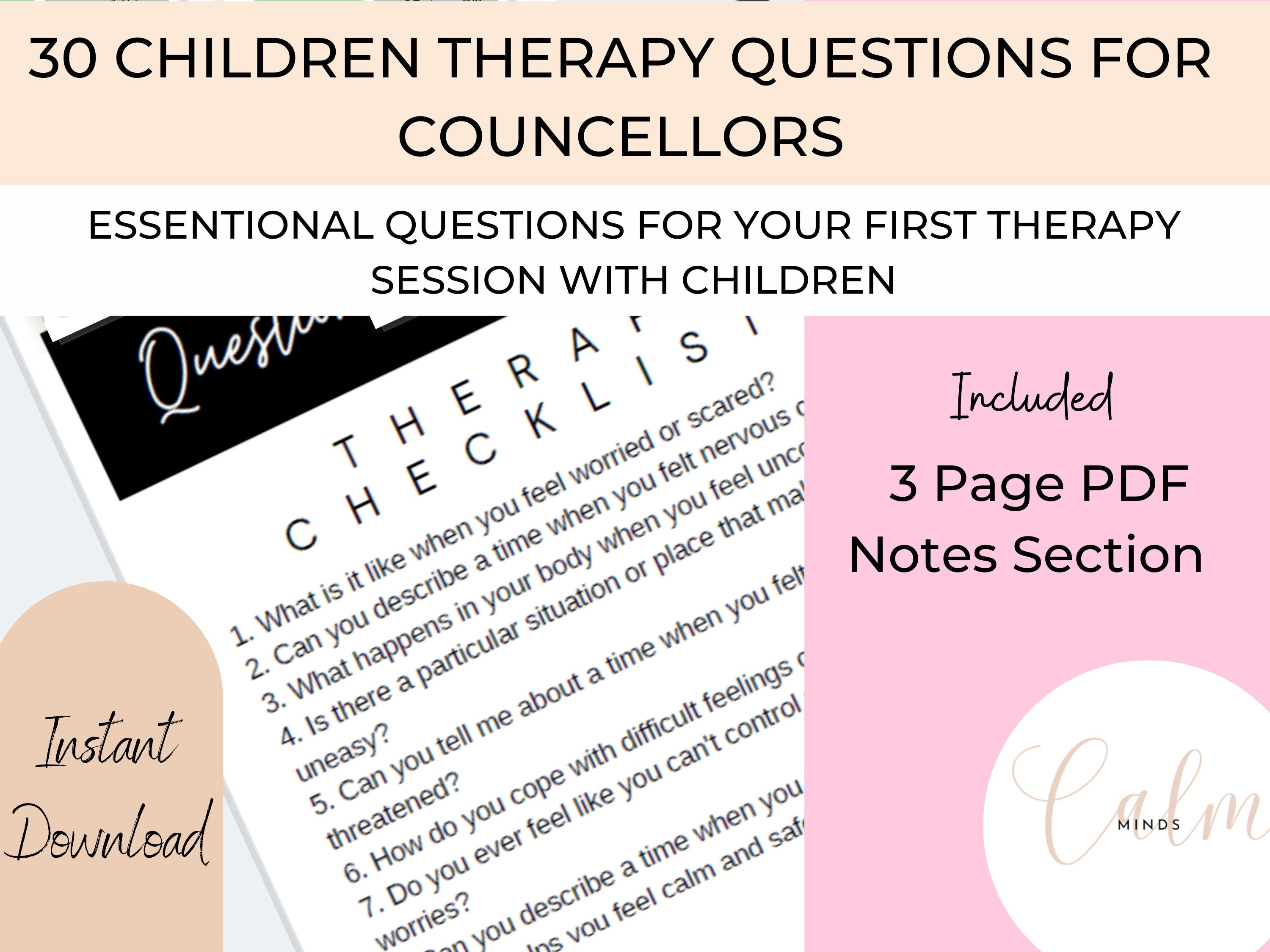 Therapy Questions Cards for Children, Conversation Starters for ...