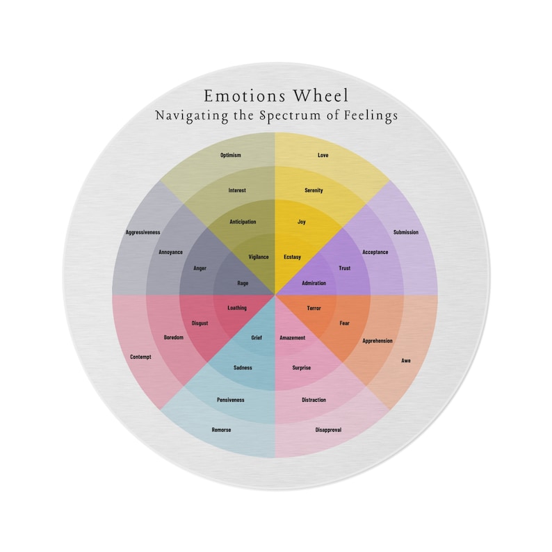 Wheel of Emotions Rug, Mental Health Wheel, Therapist Office Decor ...