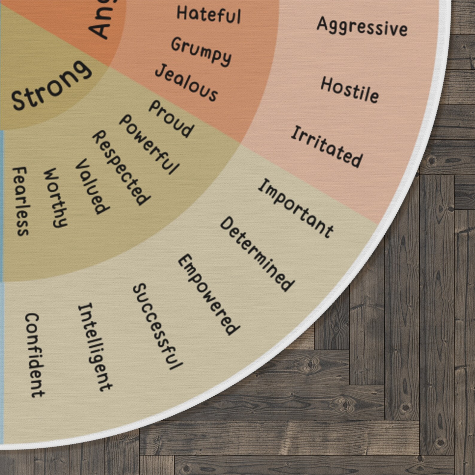 Feelings Wheel Round Rug 60 Round Rug Emotions Chart - Etsy