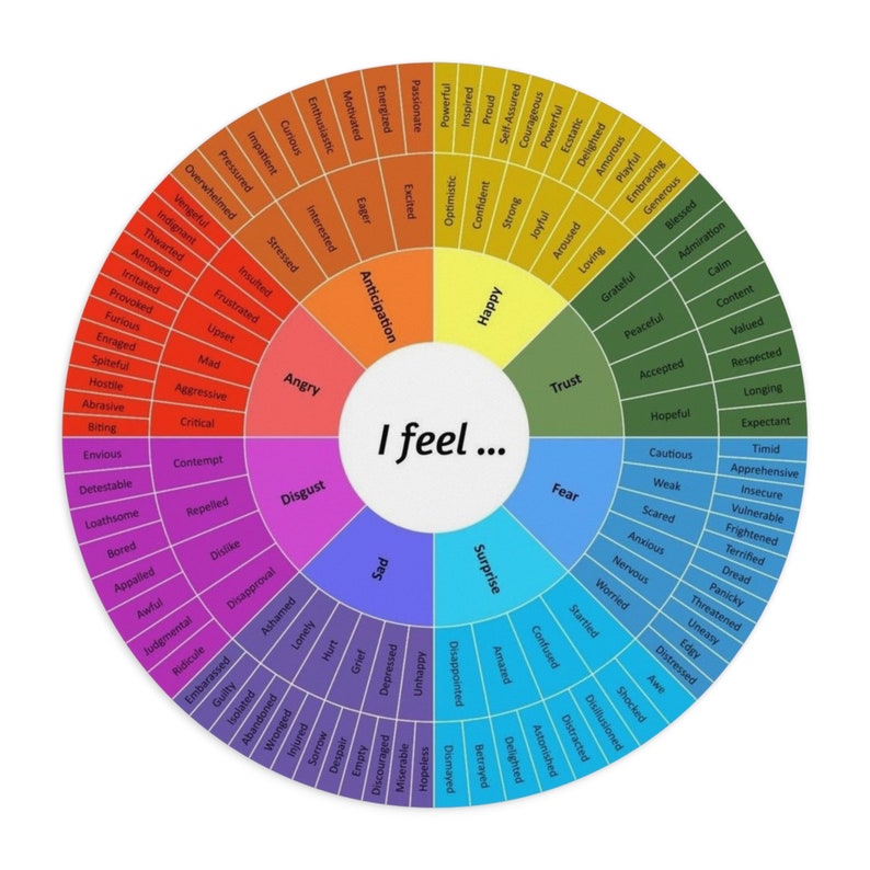 Mental Health, Mouse Pad Emotion Feelings Wheel, Trust the Process ...