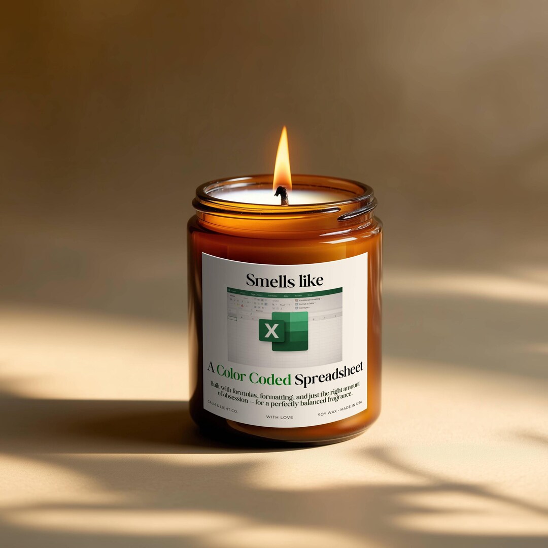 Smells Like A Color Coded Spreadsheet Candle, Funny Accountant Gift for ...
