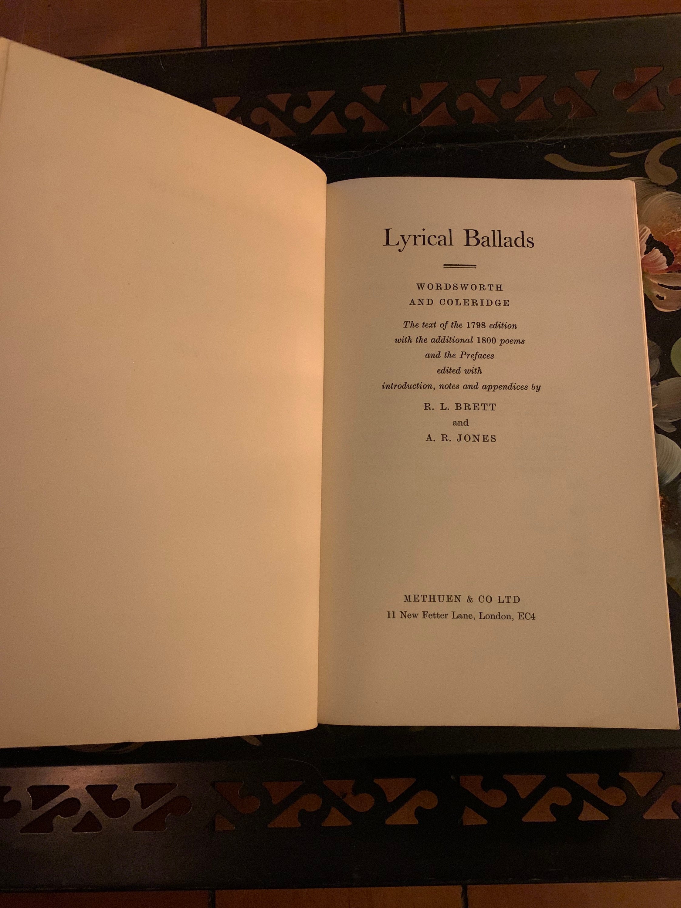 Lyrical Ballads First Edition