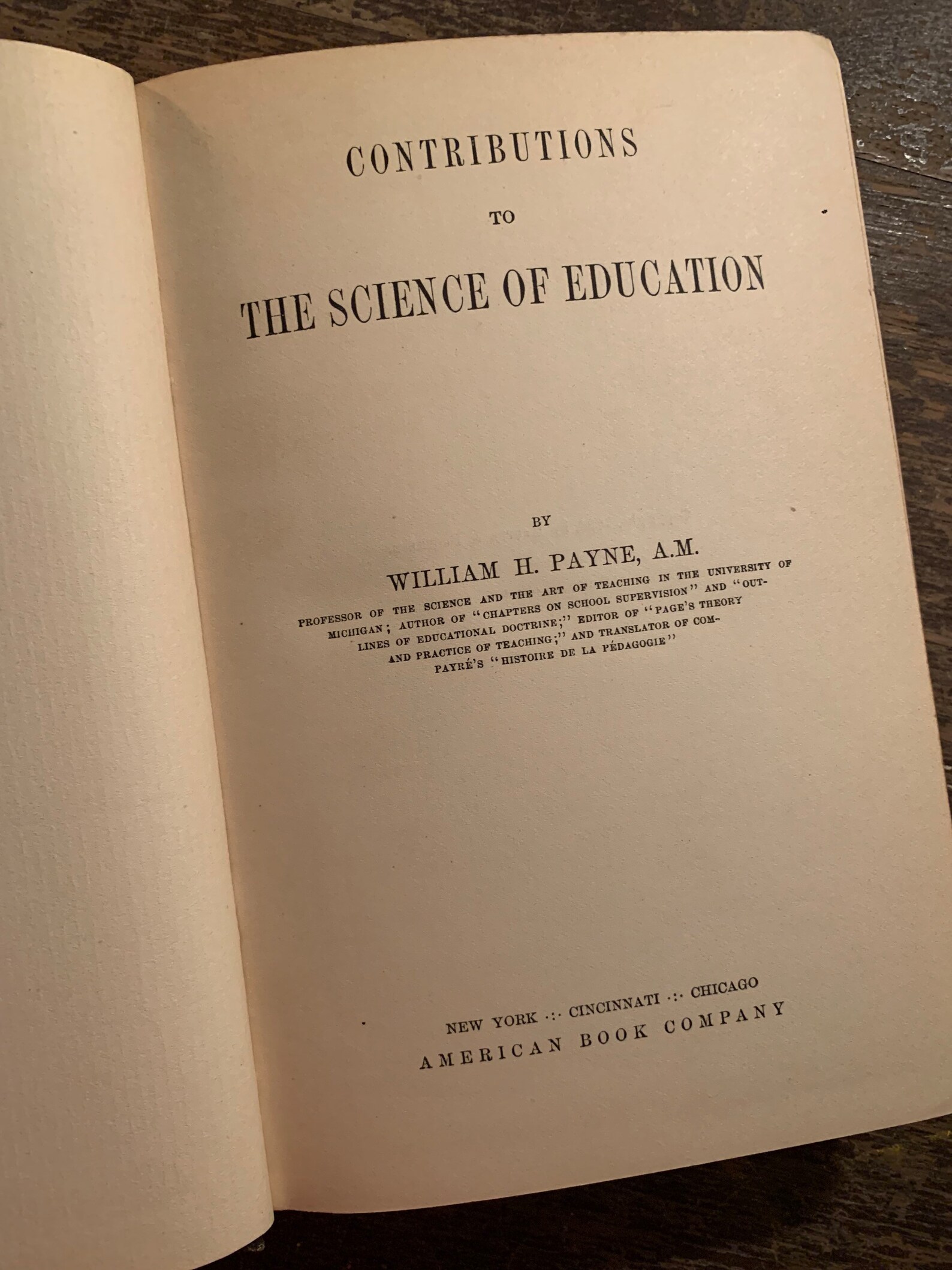 Contributions to the Science of Education by W. H. Payne - Hardcover ...
