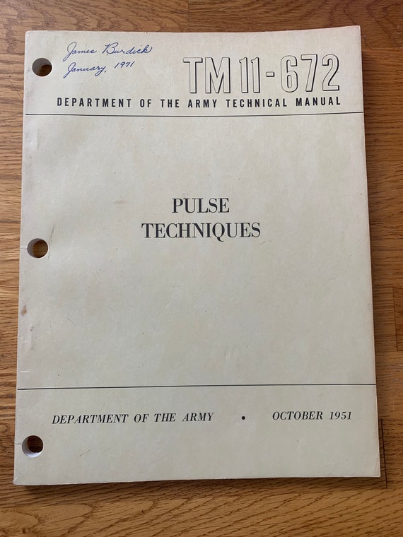 US Army Tech Manual Pulse Techniques TM11-672 - Etsy