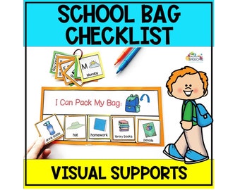 SCHOOL BAG CHECKLIST Visual Supports Pack - Etsy Australia