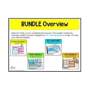 Animals Theme Adapted Books Bundle, Adapted Books for Autism, Early ...