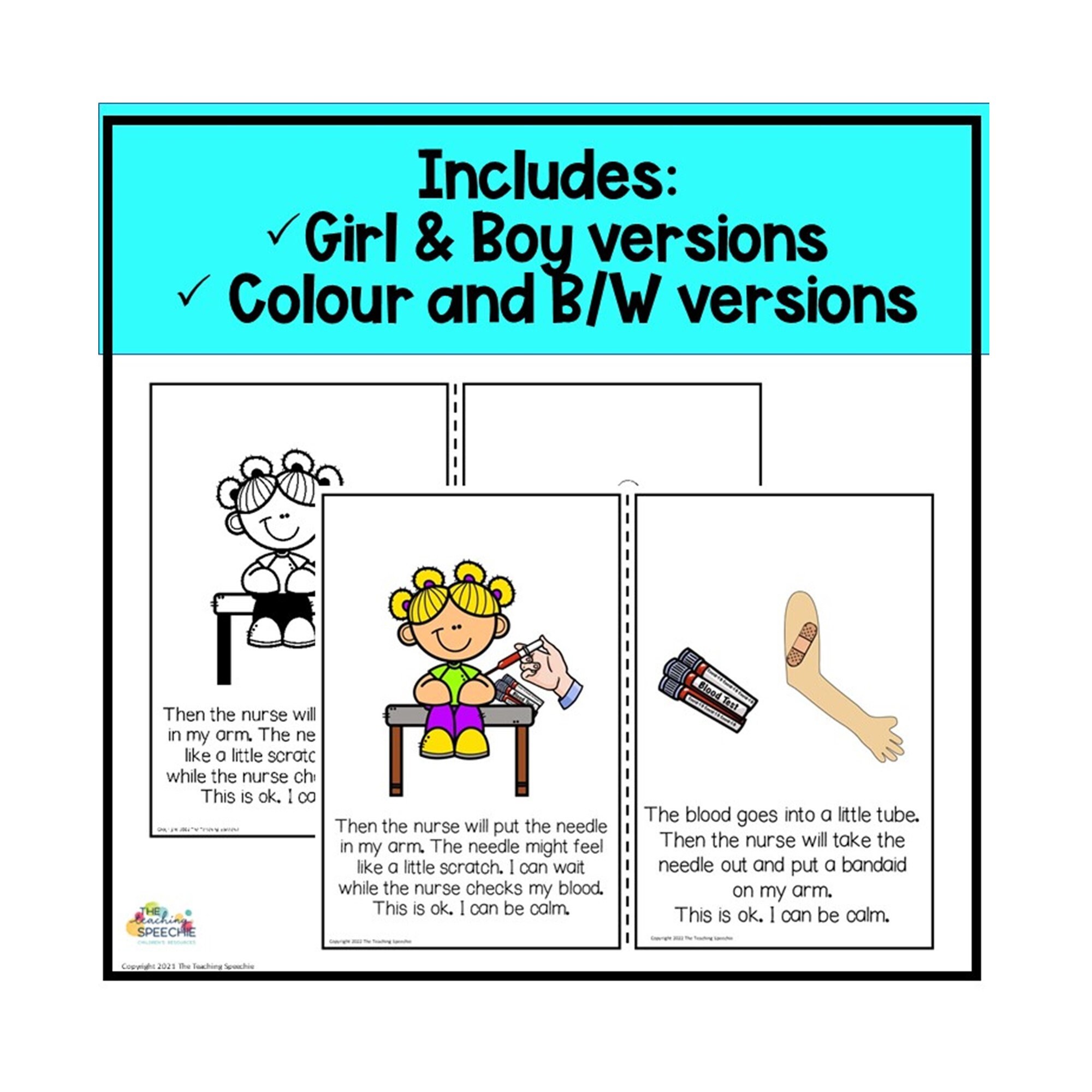 Getting a Blood Test Social Story, Autism Printable Social Story, Life ...