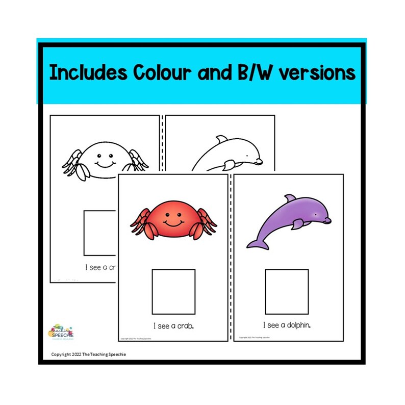 Sea Creatures Interactive Adapted Book, Printable Adapted Book, Ocean ...