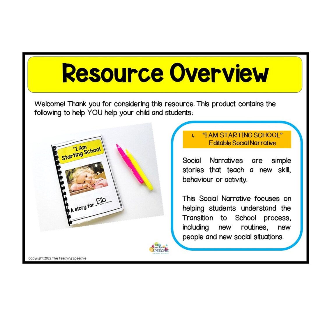 STARTING SCHOOL Social Narrative, Social Story, Editable, Kindergarten ...