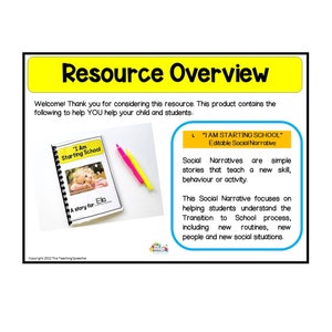 STARTING SCHOOL Social Narrative, Social Story, Editable, Kindergarten ...