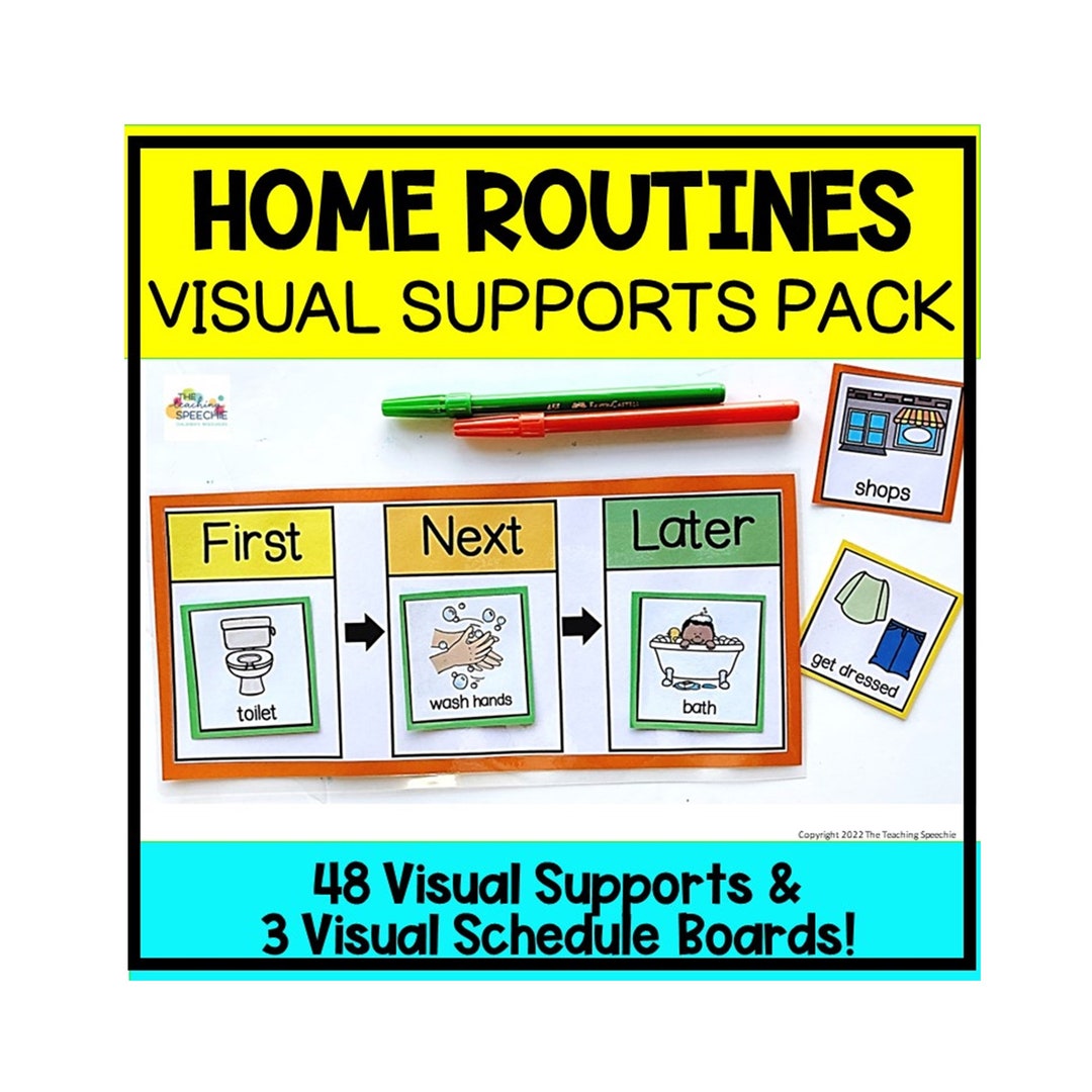 HOME ROUTINES Visual Schedules, Visual Supports for Home, Autism Home ...