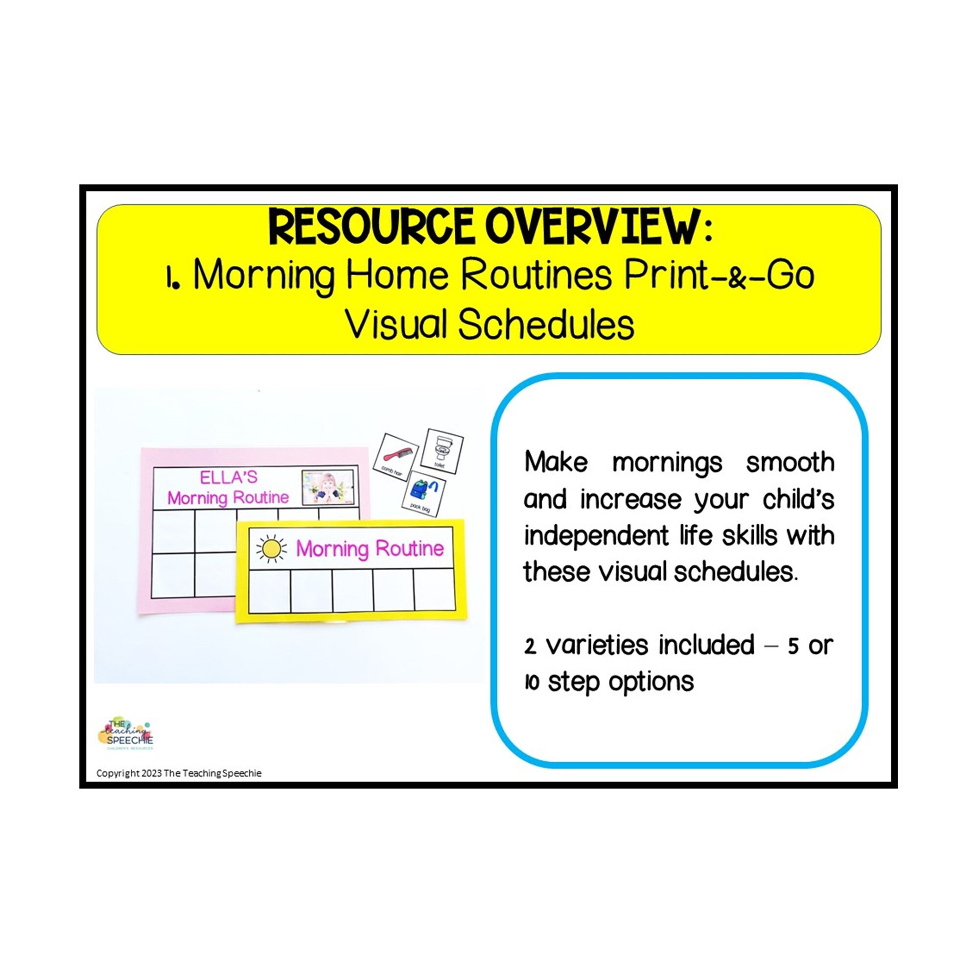 Morning Routine for Home Visual Schedule and Supports, Daily Routines ...