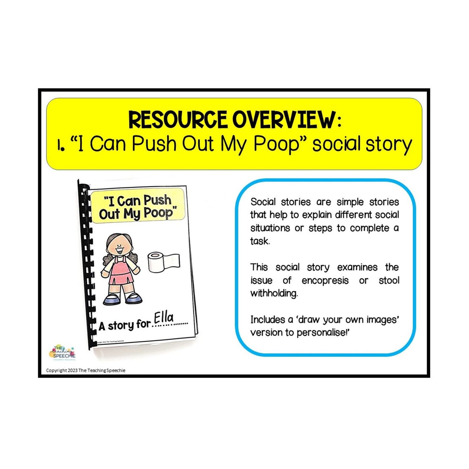 Stool Withholding and Encopresis Social Story, Childhood Constipation ...