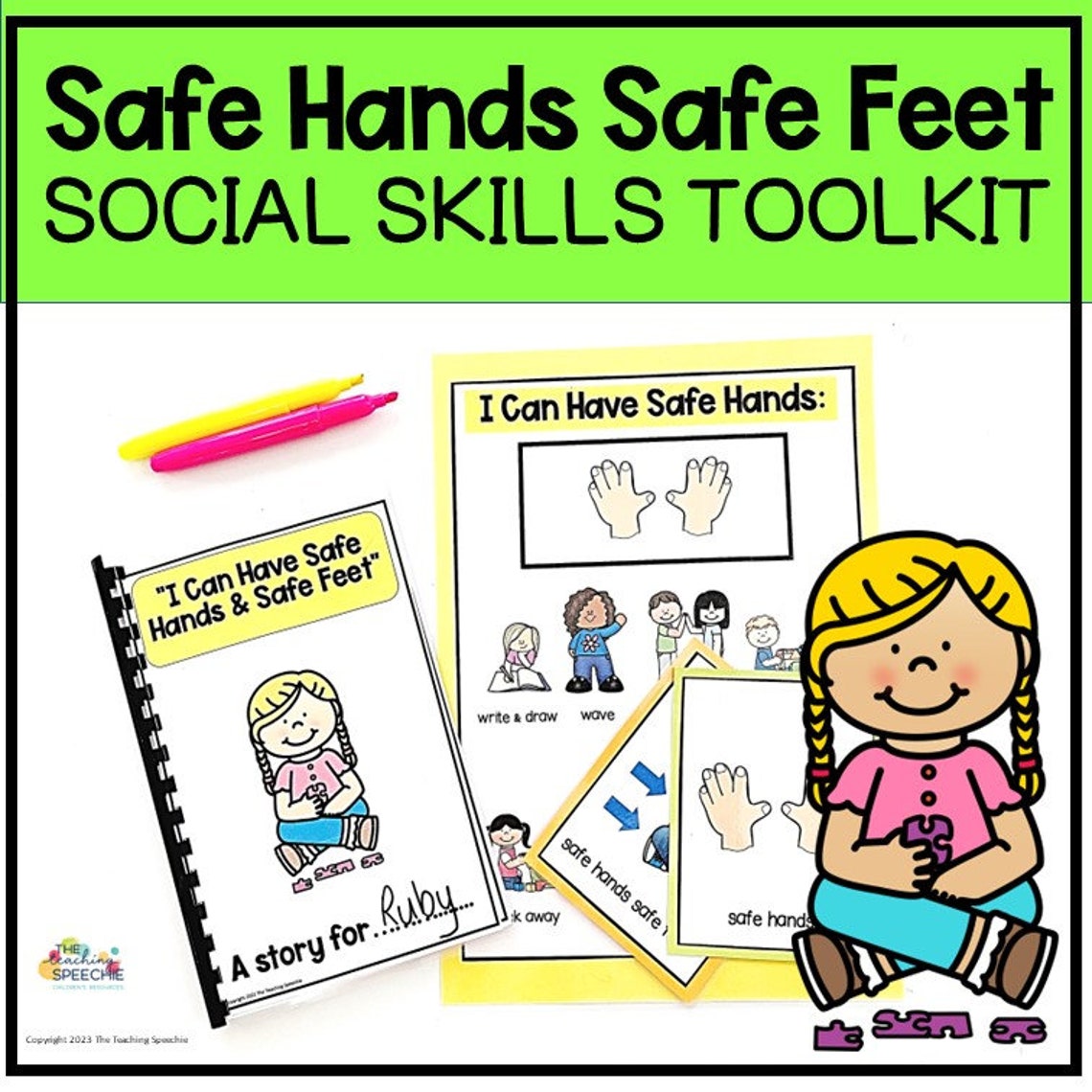 Safe Hands and Safe Feet Social Story, Autism Social Story, Being Safe ...