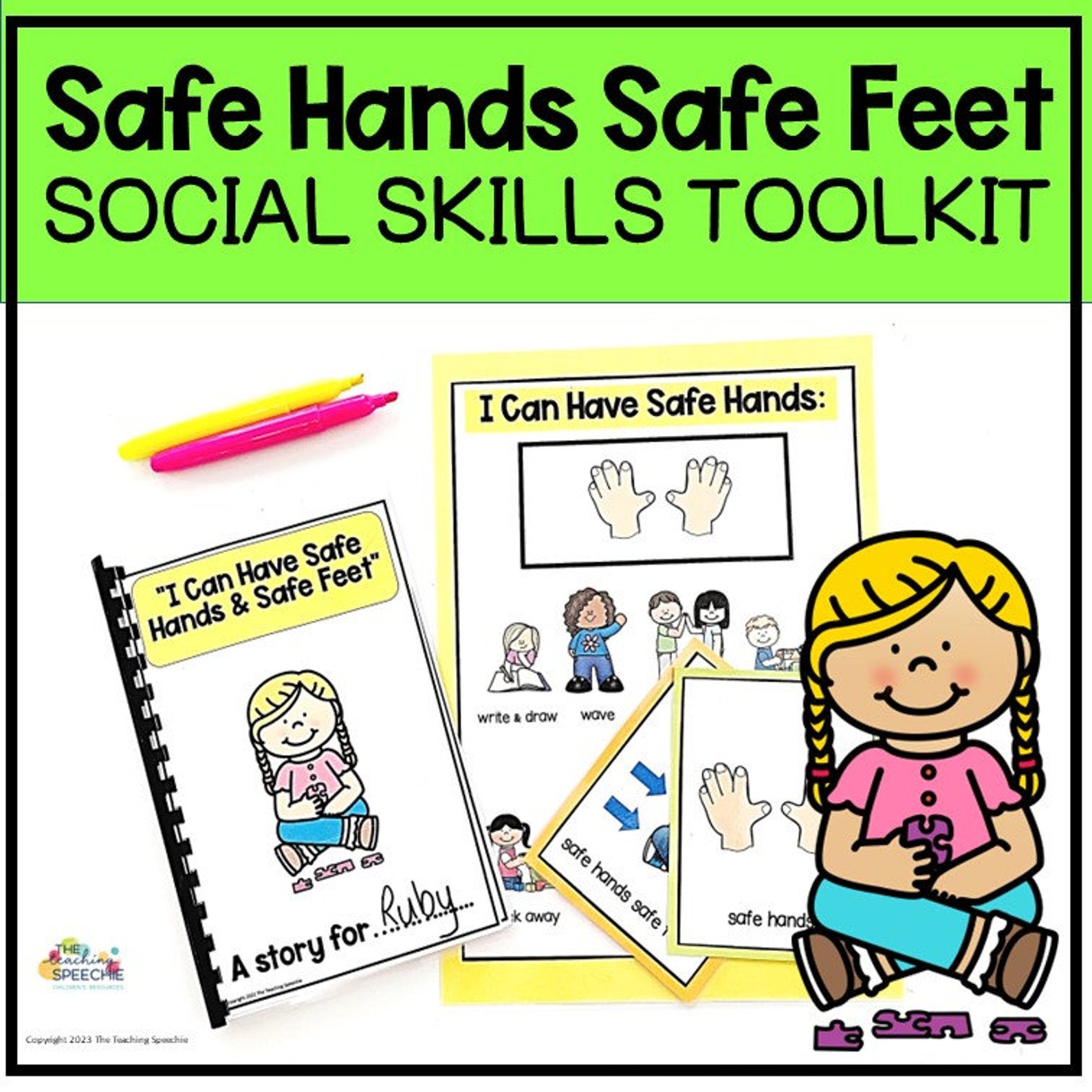 Safe Hands and Safe Feet Social Story, Autism Social Story, Being Safe ...
