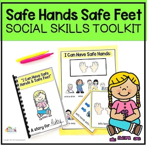 Safe Hands and Safe Feet Social Story, Autism Social Story, Being Safe ...