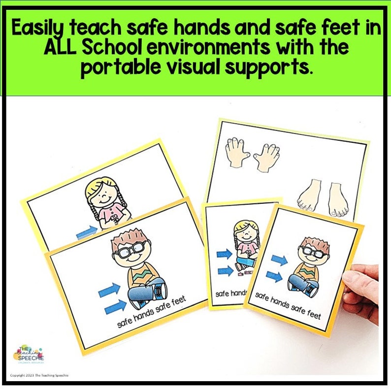 Safe Hands and Safe Feet Social Story, Autism Social Story, Being Safe ...