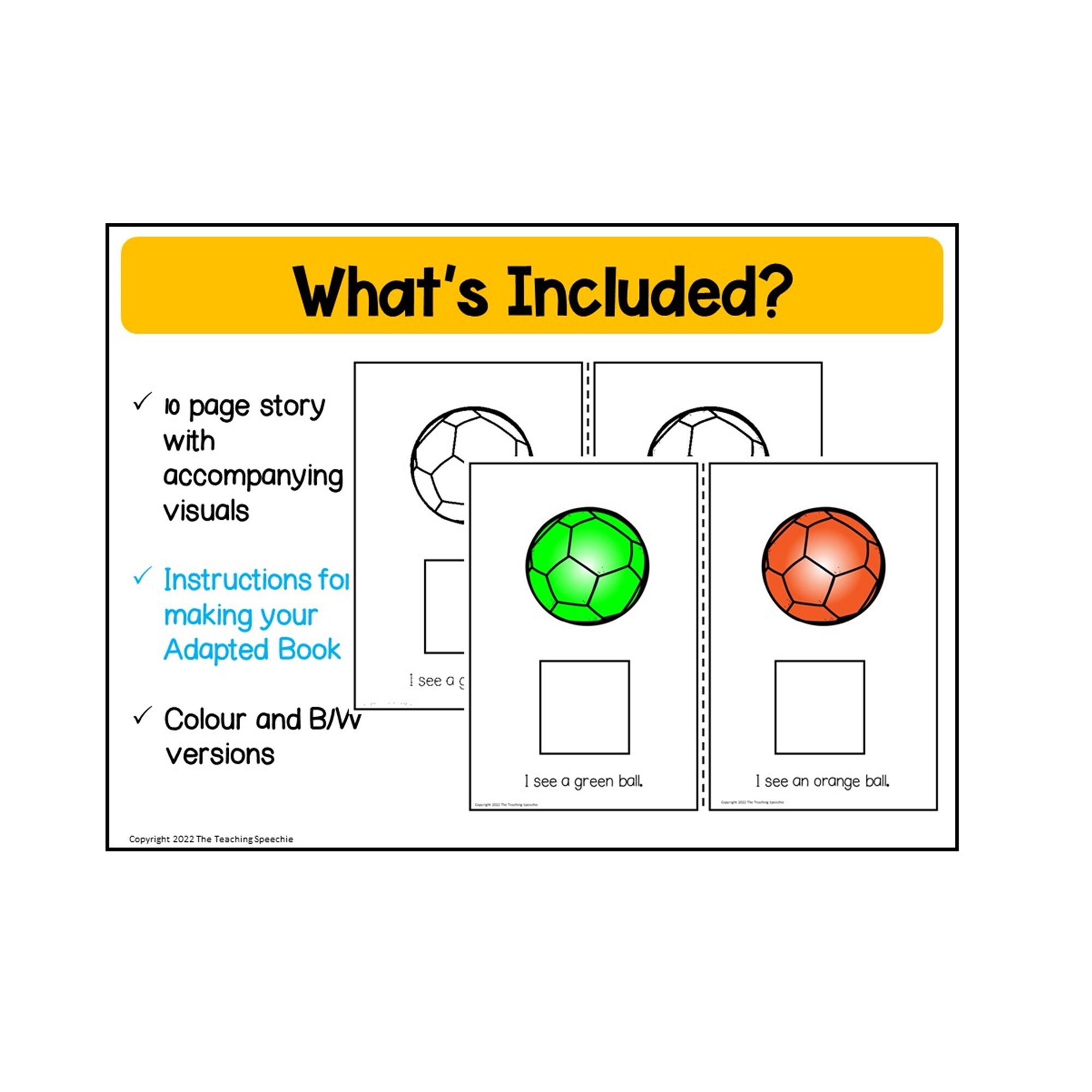 Ball Colours Adapted Books, Printable Adapted Books, Colour Recognition ...
