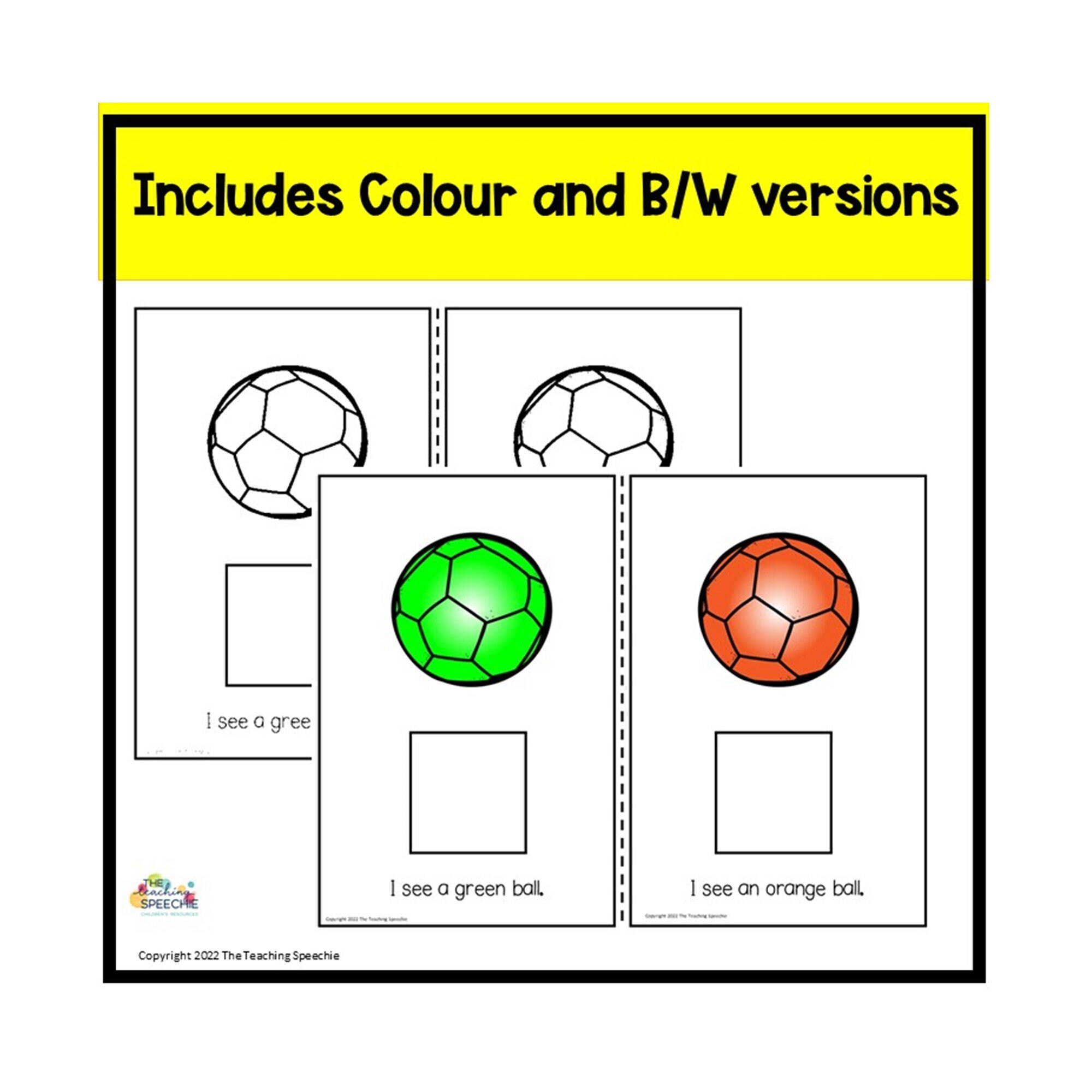 Ball Colours Adapted Books, Printable Adapted Books, Colour Recognition ...