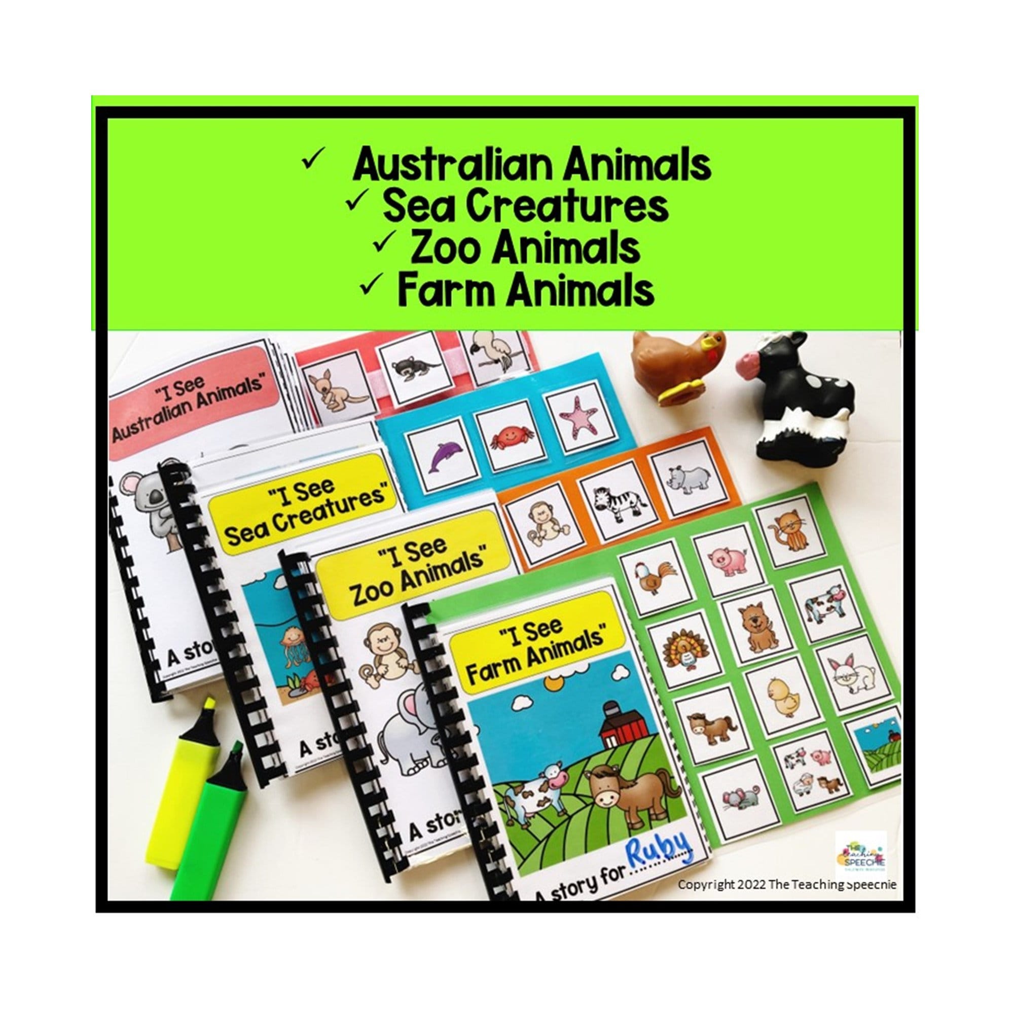 Animals Theme Adapted Books Bundle, Adapted Books for Autism, Early ...