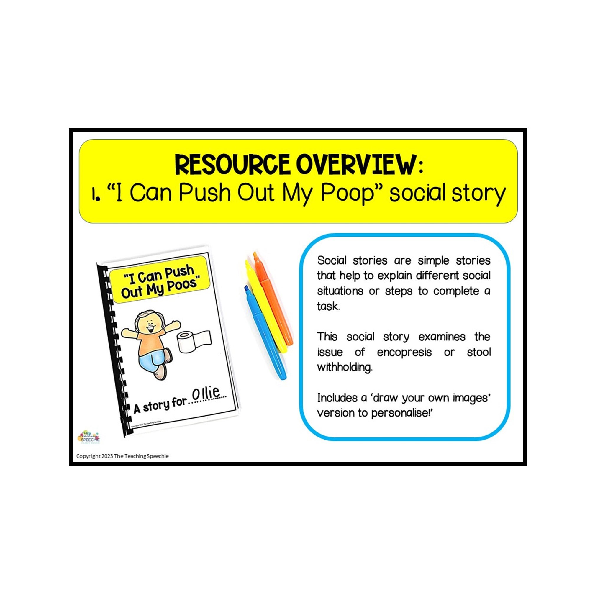 Stool Withholding and Encopresis Social Story, Childhood Constipation ...