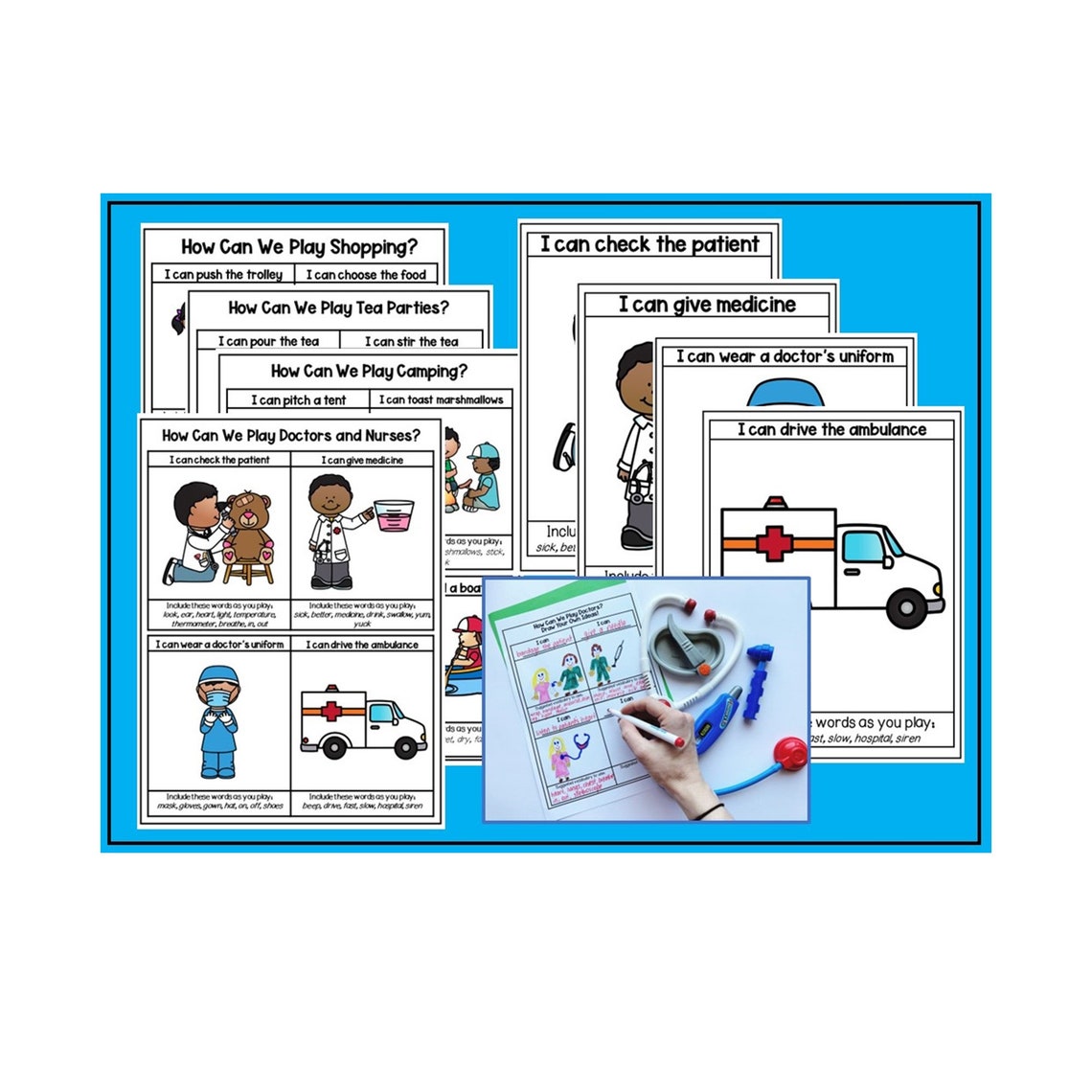 How to Play With Toys Dramatic and Pretend Play Visuals Pack - Etsy