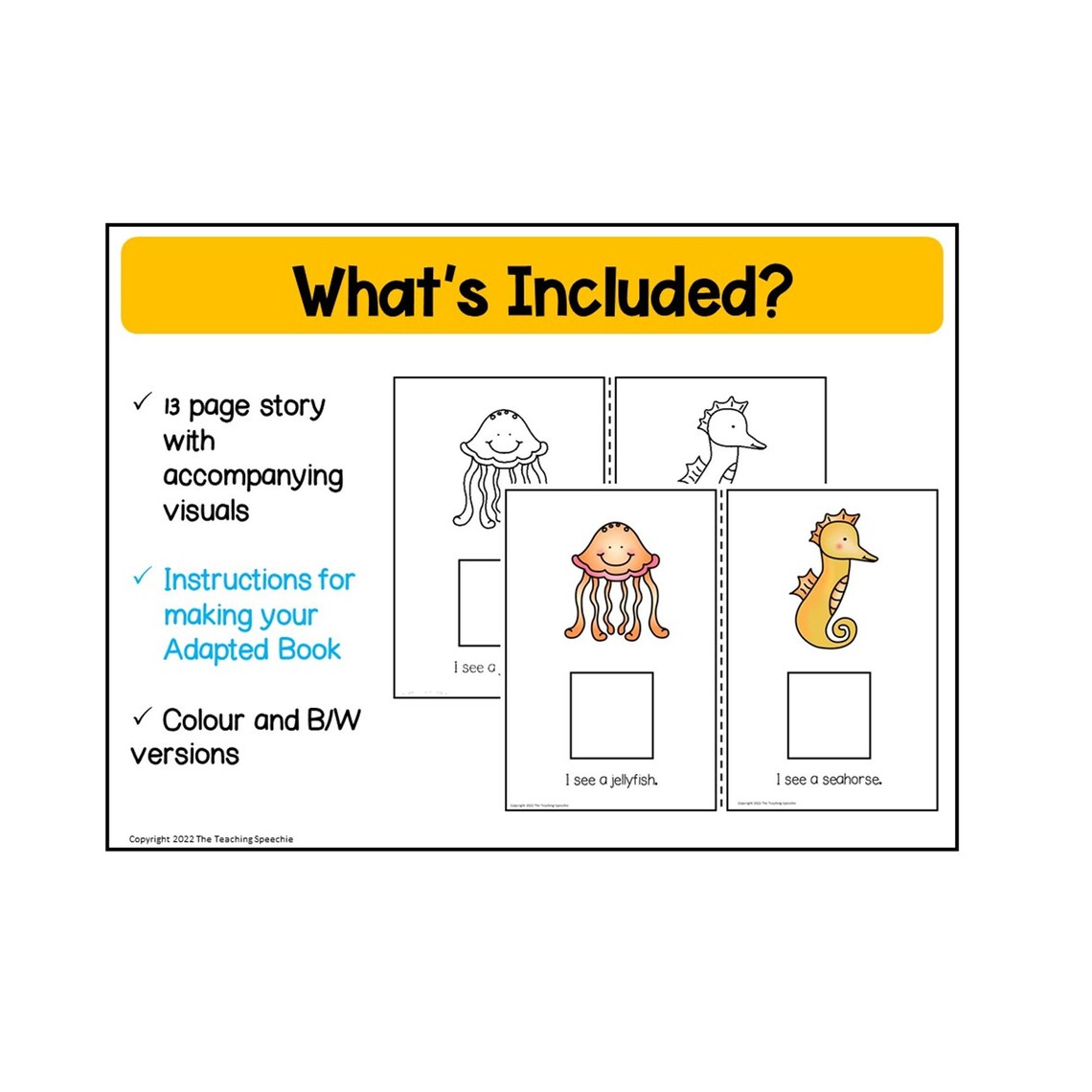 Sea Creatures Interactive Adapted Book, Printable Adapted Book, Ocean ...