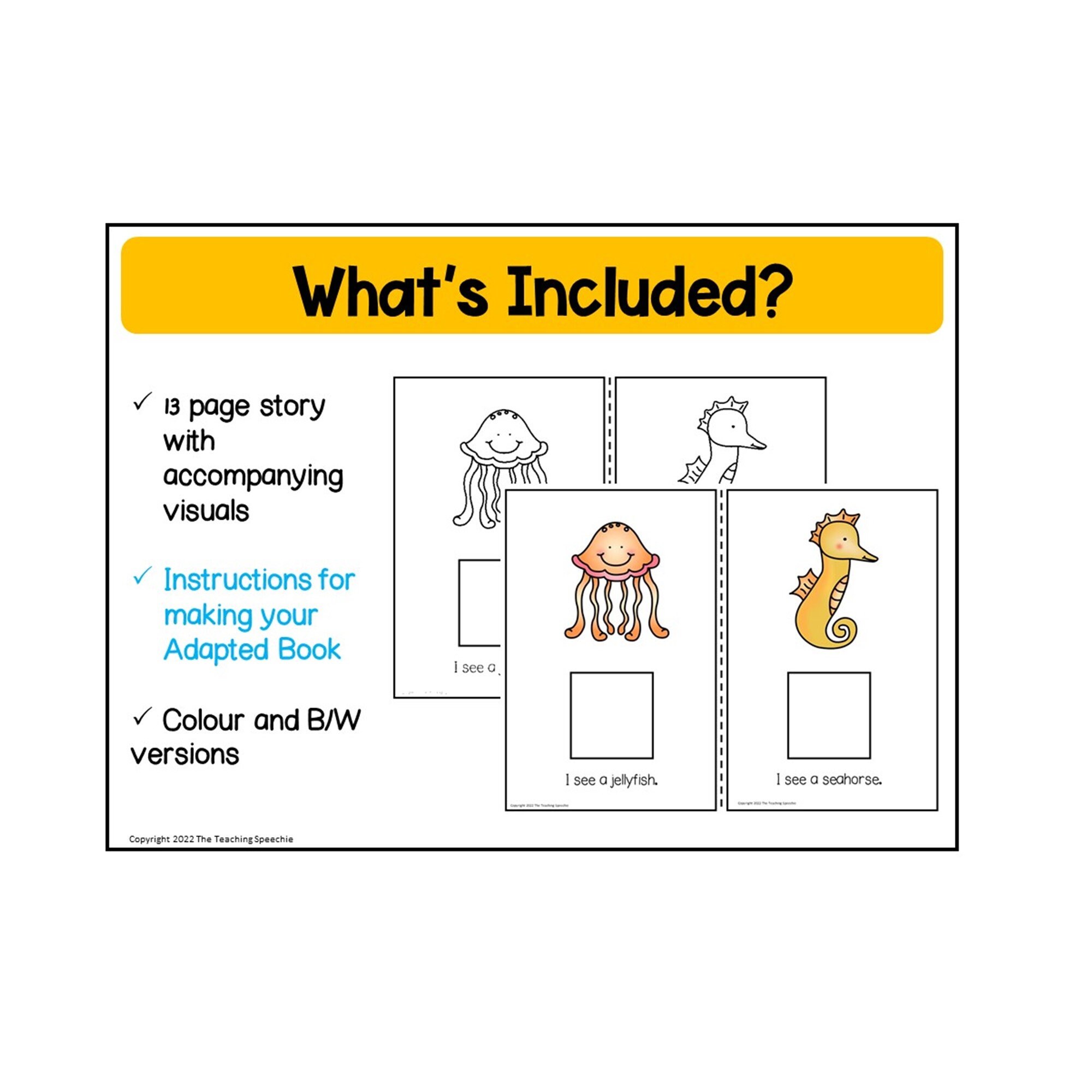 Sea Creatures Interactive Adapted Book, Printable Adapted Book, Ocean ...