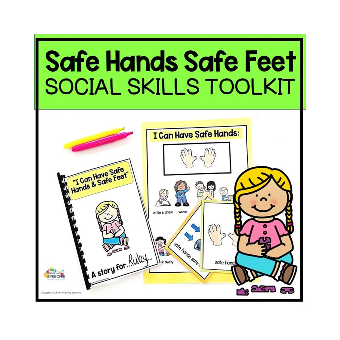 Safe Hands and Safe Feet Social Story, Autism Social Story, Being Safe ...