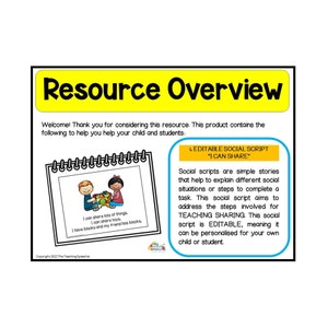Sharing Social Story, Sharing Social Skills Printable Story, Autism ...