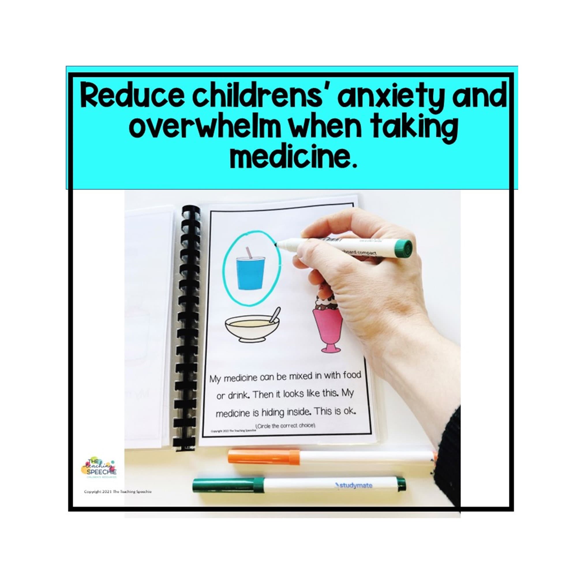 TAKING MEDICINE Printable Social Story, Health Visuals for Children ...