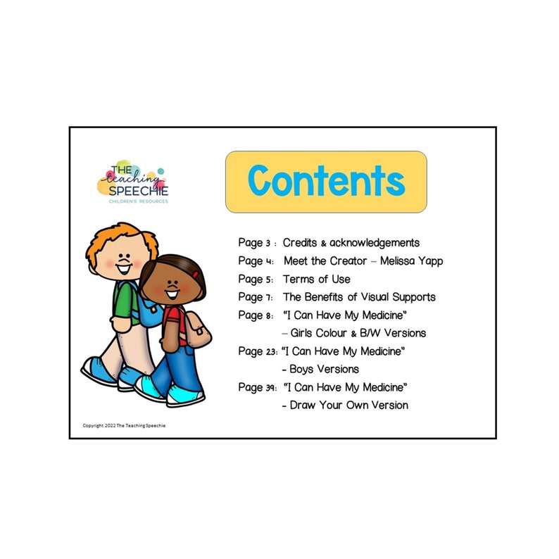TAKING MEDICINE Printable Social Story, Health Visuals for Children ...