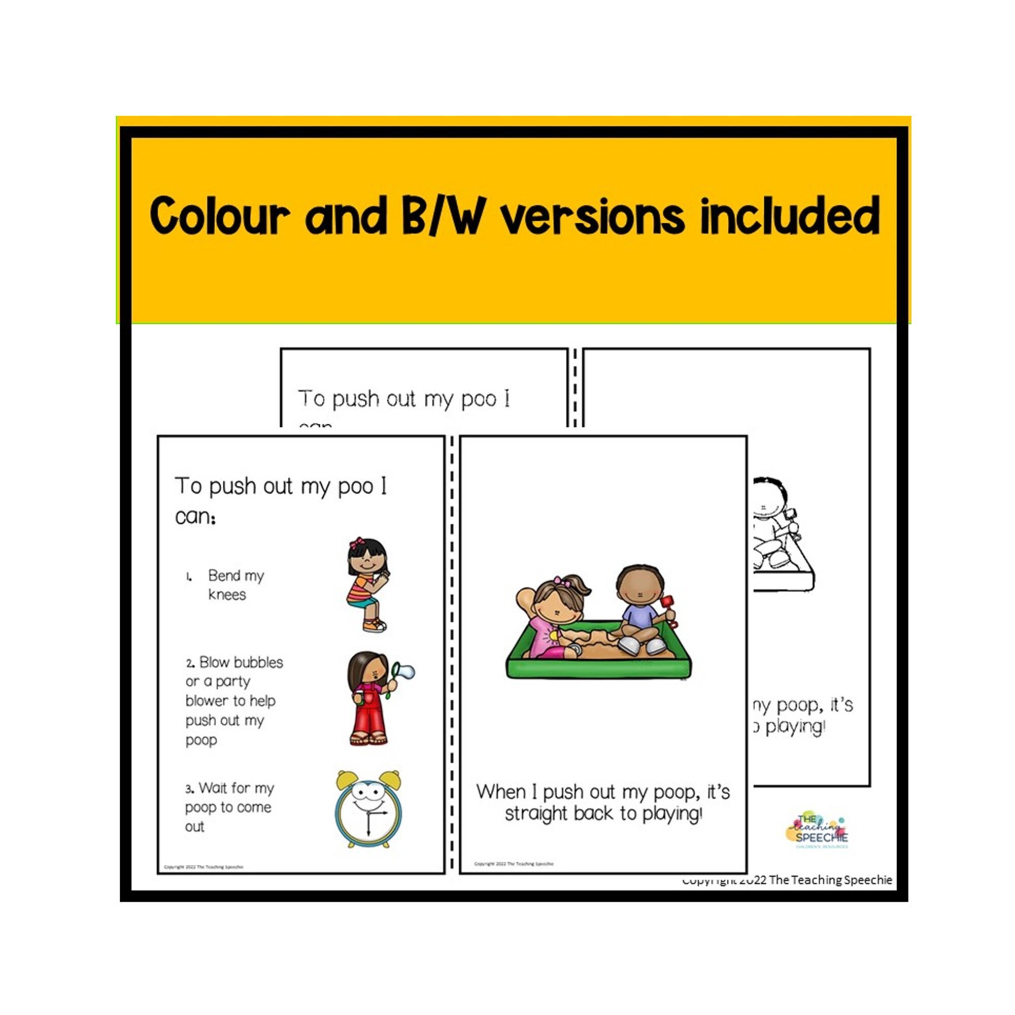 Stool Withholding and Encopresis Social Story Bundle, Adapted Book ...