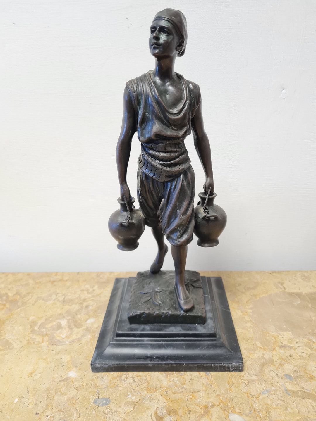 Bronze Water Carrier Sculpture - Etsy