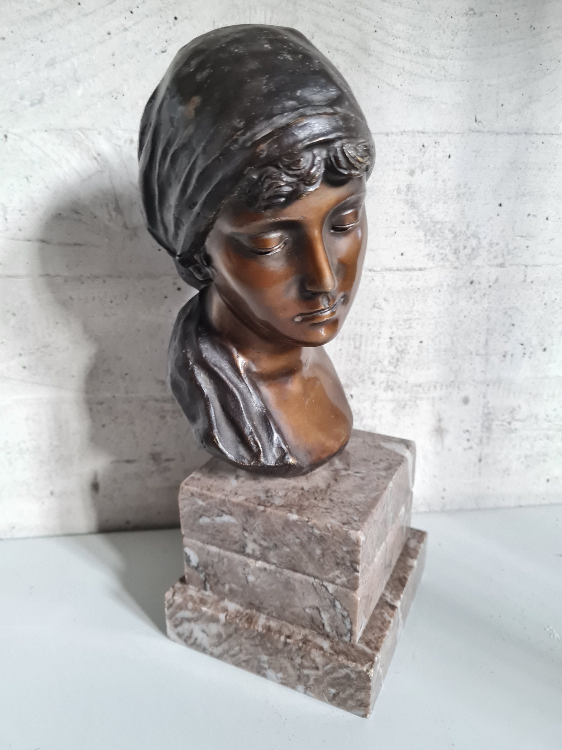 Italian Bronze Sculpture "woman's Face - Etsy